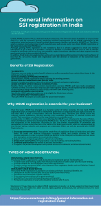 General information on SSI registration in India | Smartcorp